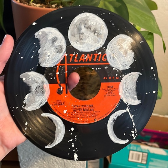 Art | Hand Painted Moon Phases Record Artwork | Poshmark